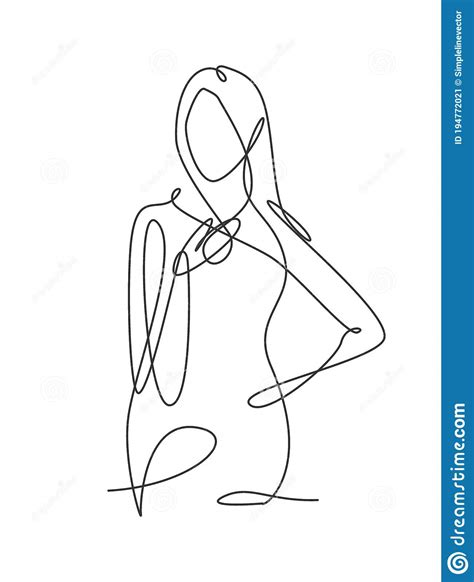 Disegno Di Una Singola Linea Di Bellezza Minimalista Corpo Astratto