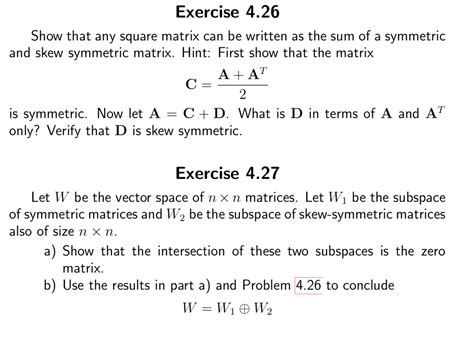 solved exercise 4 26 show that any square matrix can be