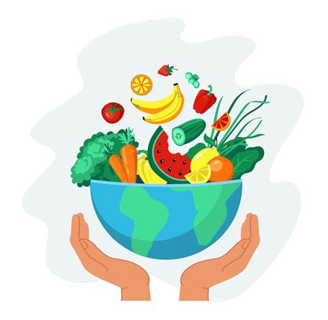 Día Mundial de la Alimentación Vector Premium