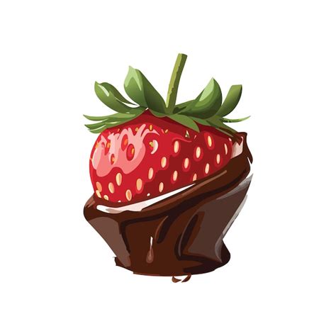 Dibujo De Chocolate De Fresa Vector Premium