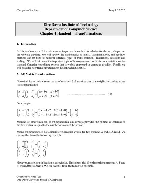 chapter 4 transformations pdf 2 d computer graphics cartesian coordinate system