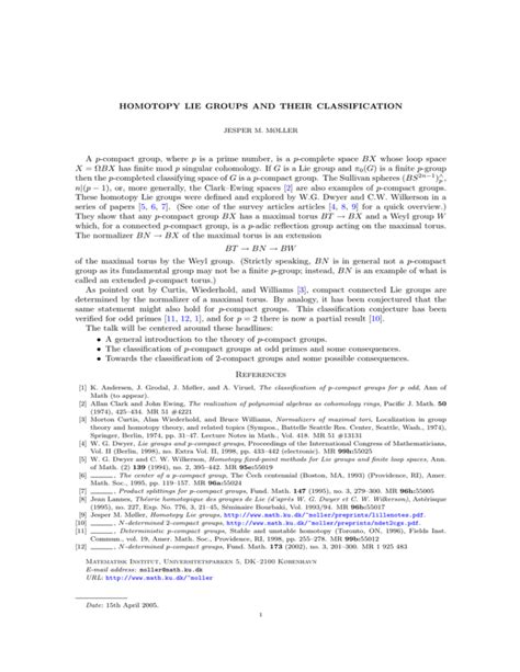 homotopy lie groups and their classification