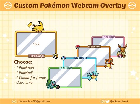 Custom Pokémon Webcam Overlay Twitch Stream Youtube Pixel art