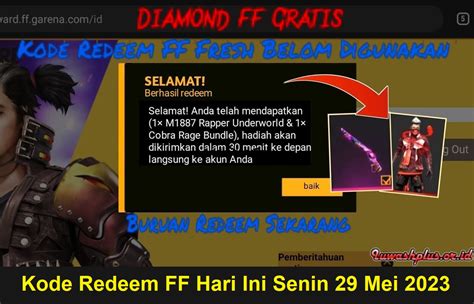 Kode Redeem FF Hari Ini 31 Mei 2023 Cara Memasukkan Kode