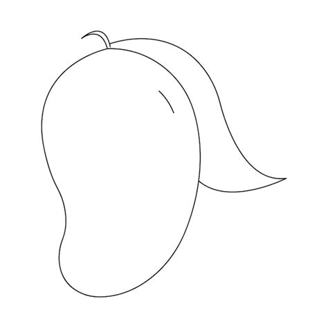 Premium Vector Mango Line Art Vector Mango Icon Isolated On White