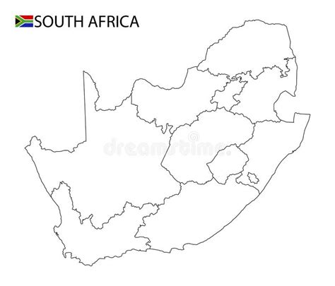 Blank Outline Map Of South Africa With Province Borders