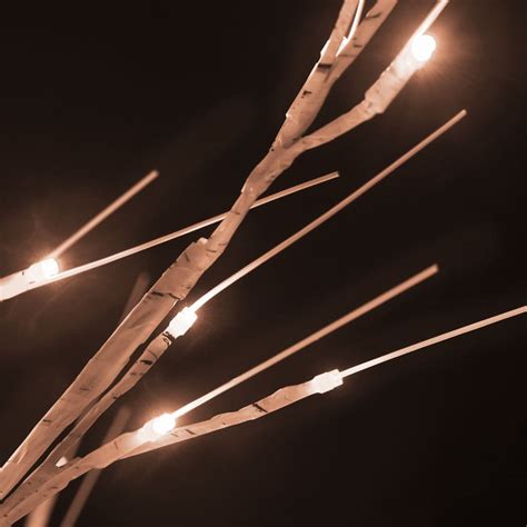 Bouleau Blanc Led Led Blanc Chaud Cm Sapin De No L