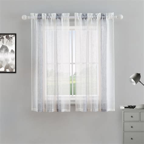 Yesfashion Linen Curtains Sheer Cafe Curtain Window With Vertical