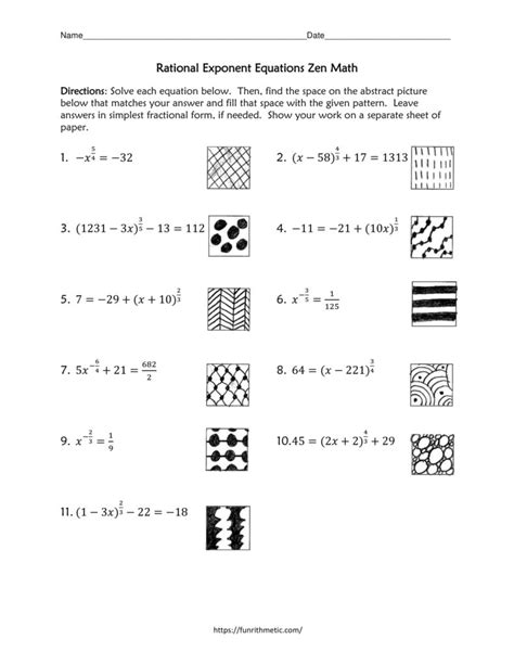 rational exponent equations zen math funrithmetic