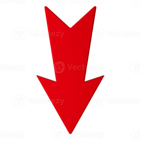 Flecha Roja Hacia Abajo 3d 12628921 PNG