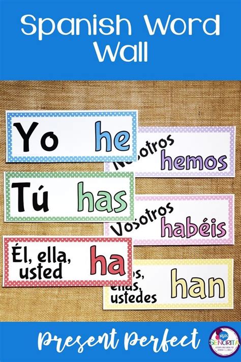 Bulletin Board Set With Present Perfect Tense Verbs Spanishclass Spanishresources