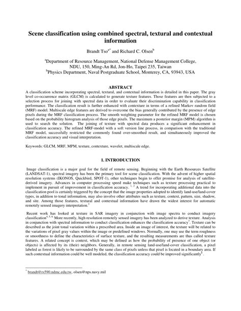 pdf scene classification using combined spectral textural and contextual information