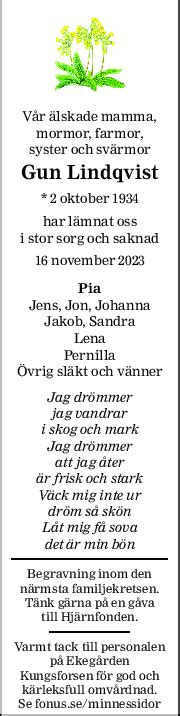 Familj Dödsannonser Sydöstran