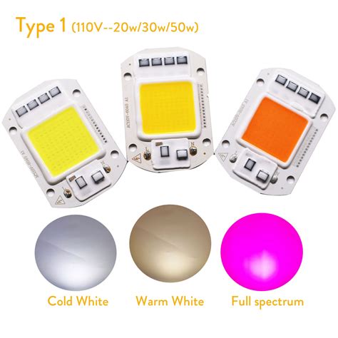 LED COB Chip 5W 6W 10W 20W 30W 50W SMD LED Bead Full Spectrum High
