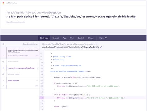 No Hint Path Defined For Errors Issue 30226 Laravel Framework