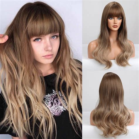Braune lange Perücke mit Pony für Sexpuppe NakeDoll DE