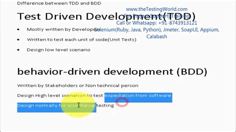 difference between tdd and bdd[call whatsapp 91 8743 913 121 to buy full course] youtube