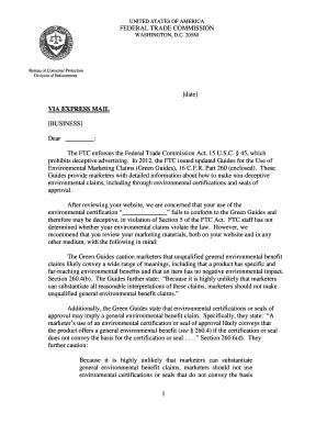 Model Warning Letter Business Model Warning Letter Business Ftc