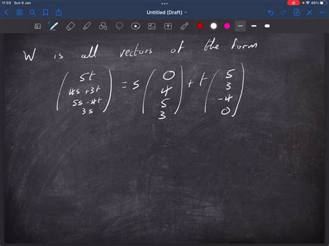 solved let wbe the set of all vectors of the form 3s 2t show that w is subspace of r4 by