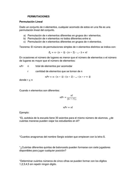 análisis combinatoria pdf combinatoria permutación