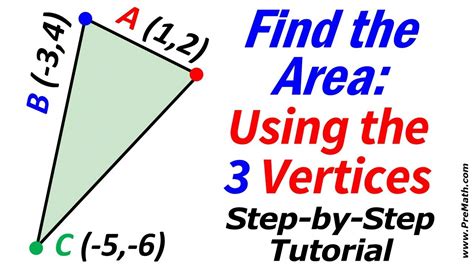 how to find the area of a triangle using 3 vertices step by step tutorial youtube