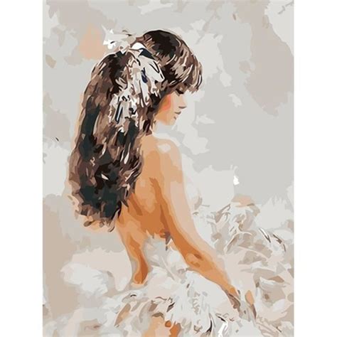 YEESAM ART Peinture Par Numero Adulte Belles Filles Peinture Numero D