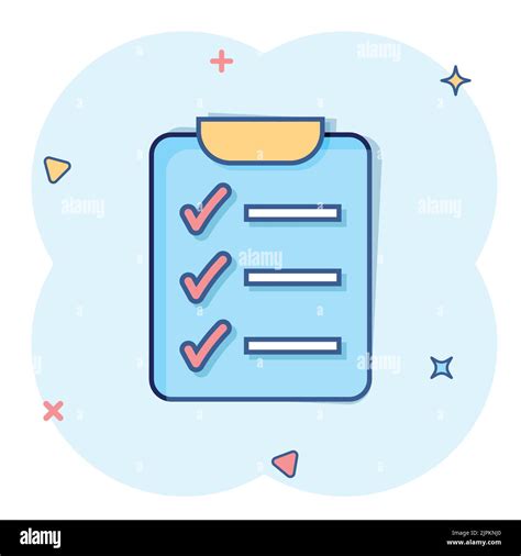 Vector Cartoon To Do List Icon In Comic Style Checklist Task List