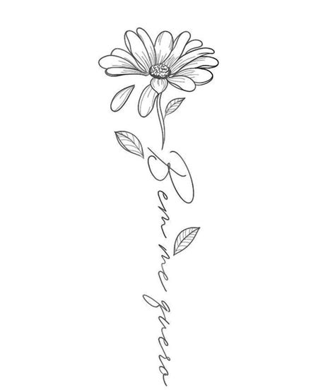 A Drawing Of A Flower With The Word Love On It S Stem And Leaves
