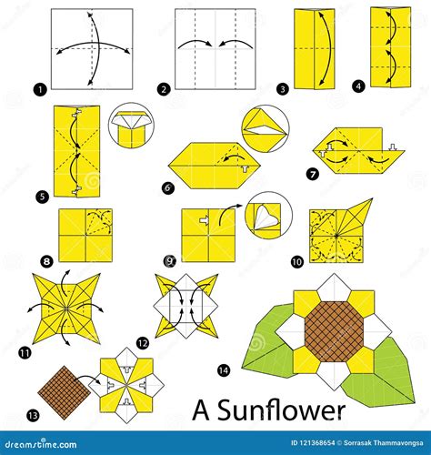 Instrucciones Paso a Paso Cómo Hacer Papiroflexia Un Girasol