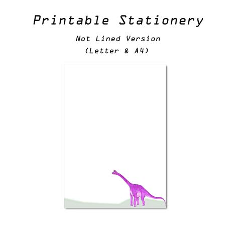 Dinosaurier Druckbare Briefpapier Dinosaurier Schreiben Etsy