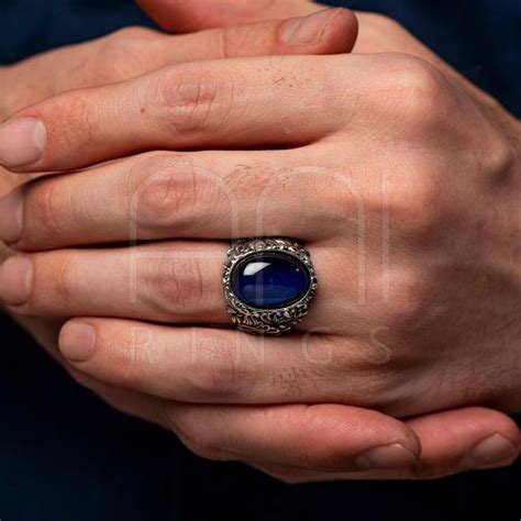 Bague Pour Homme Faite Main Bague En Onyx Noir Bague En Argent