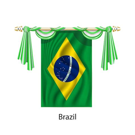 Brasilien Flaggen Vektor Illustration Premium Vektor