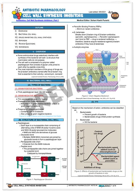 Cell Wall Synthesis Inhibitors Part 1 Notes NinjaNerd Medicine