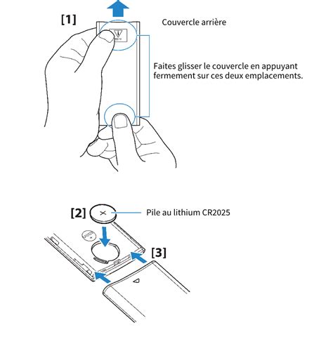 Remplacement de la pile dans la télécommande