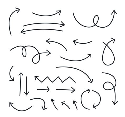 flechas dibujadas a mano y boceto estilo doodle colección de flechas