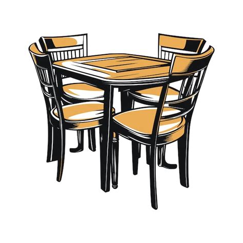 Premium Vector Vector Cafe Table With Chairs Hand Drawn Sketch