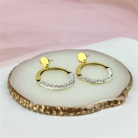 kolczyki sztyft koła cyrkonie stal chirurgicznaPinkDiamond