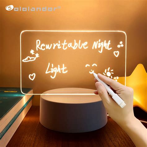 Placa De Nota Criativo Led Night Light Usb Placa Mensagem Luz Do