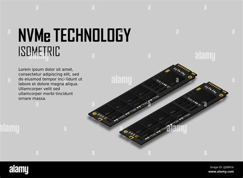 nvme express m 2 memory realistic 3d isometric illustration random access memory personal