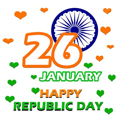26 Jan Clipart Vector Happy Republic Day 26 January Colorful Design