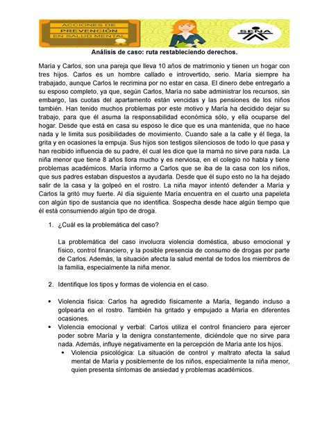 An Lisis De Caso Ruta Restableciendo Derechos Mar A Y Carlos Son Una