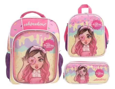 Mochila Mis Pastelitos Lonchera Lapicera Ruz Original Primaria Env O