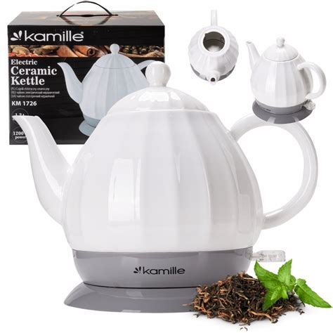 CZAJNIK ELEKTRYCZNY IMBRYK BEZPRZEW CERAMICZNY STYLOWY 1 2l KAMILLE