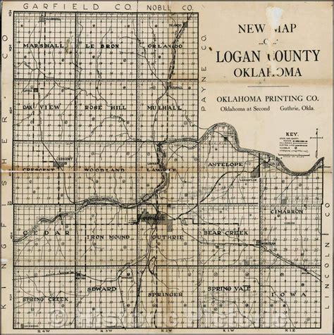 Historic Map New Map Of Logan County Oklahoma Oklahoma