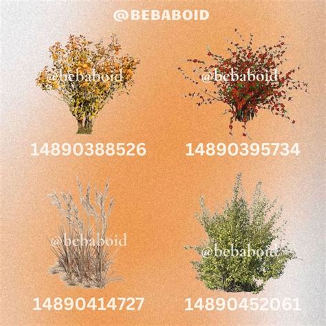 Bloxburg Fall Bush Decals Fall Decal Tree Decals Holiday Decals