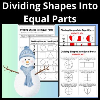 Dividing Shapes Into Equal Parts Worksheet By Inspiration Begins With