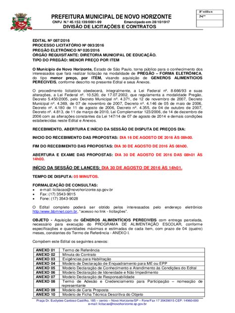 Preenchível Disponível publicacao novohorizonte sp gov RGO REQUISITANTE