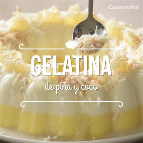 Receta de Gelatina cremosa de piña y leche de coco Postres fríos