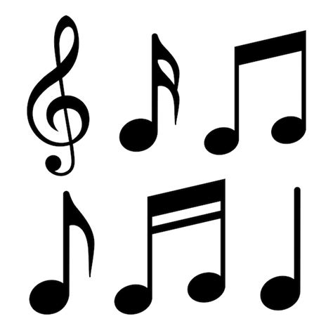Iconos De Notas Musicales Vector Premium