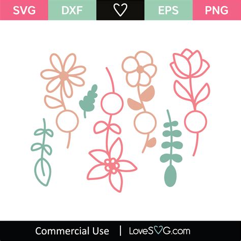 Flower Monogram Frame SVG